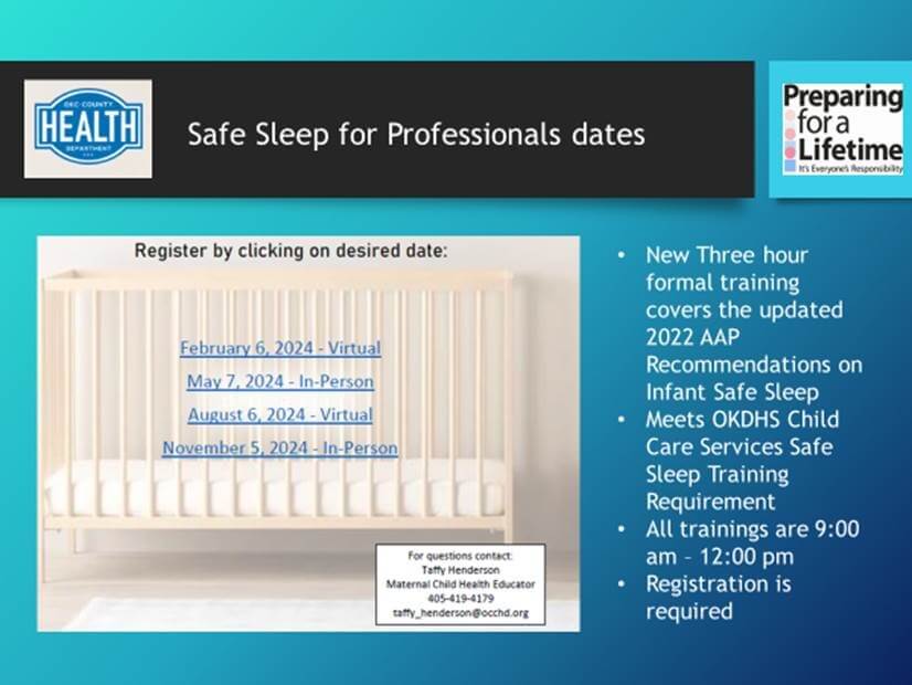 OKC County Health Department: Safe Sleep for Professionals – OPQIC